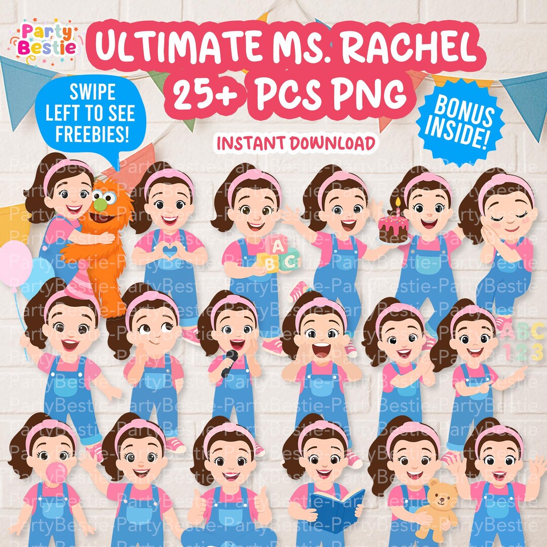 Ultimate Ms Rachel Inspired PNG Bundle, Instant Download, DIY Party ...