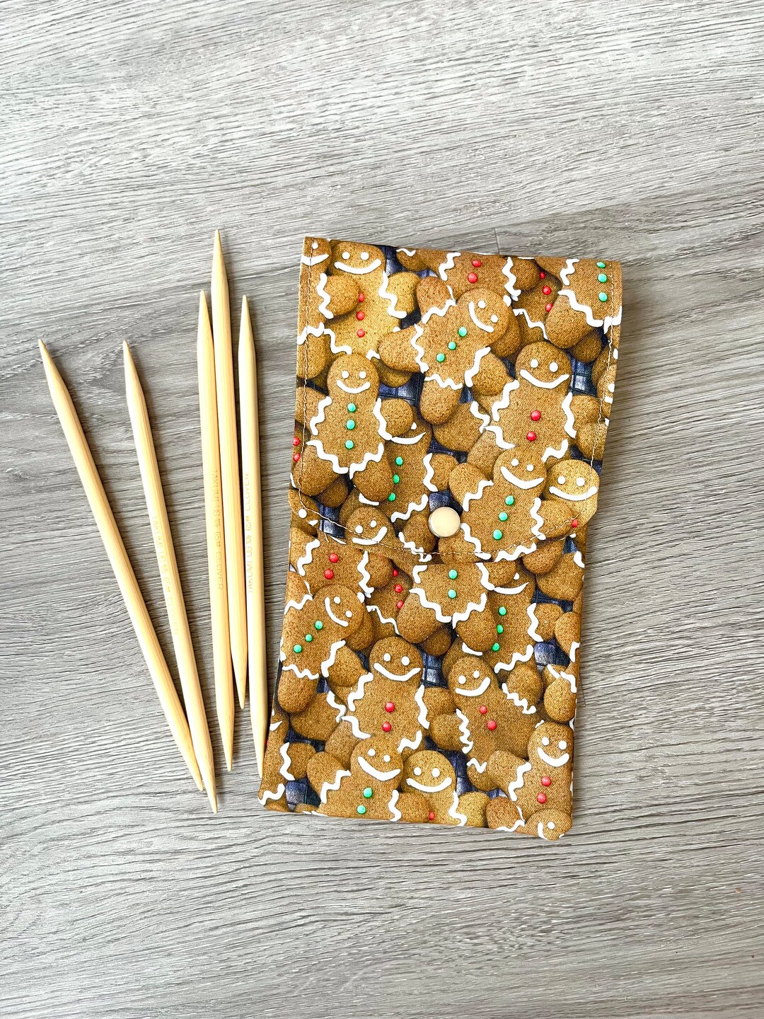 Gingerbread Man Needle Case, a Mini Snap Case for Crochet Hooks Storage ...