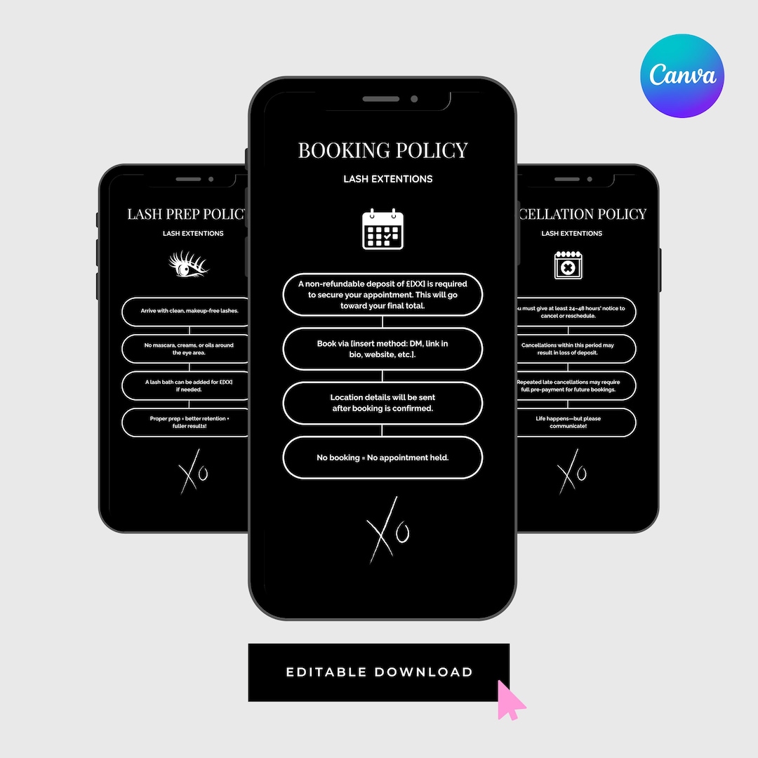 Lash Tech Policy Instagram Highlights | Late Policy | Booking Policy ...