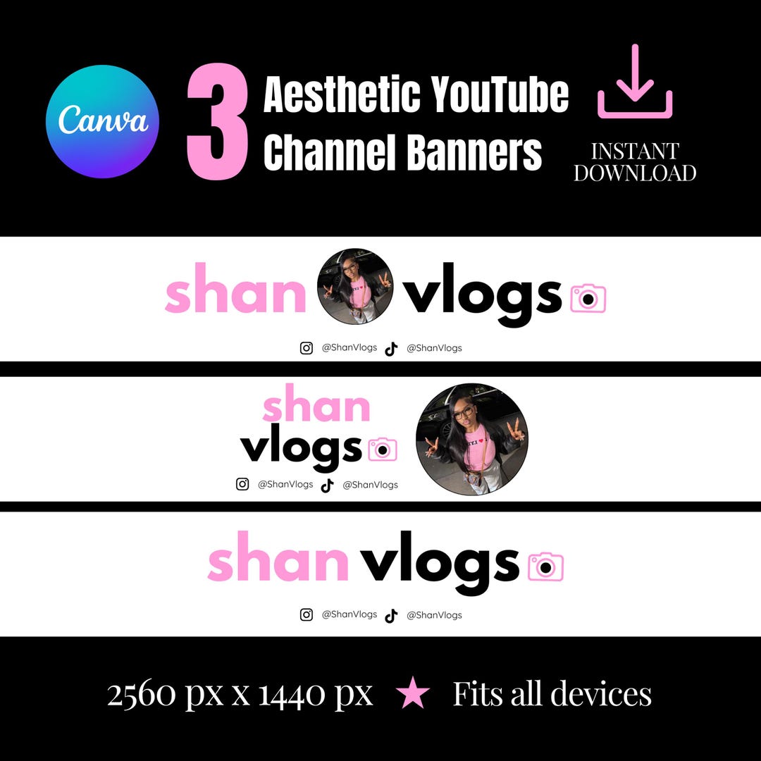 Youtube Banner Canva Templates (set of 3): Youtube Branding Kit ...