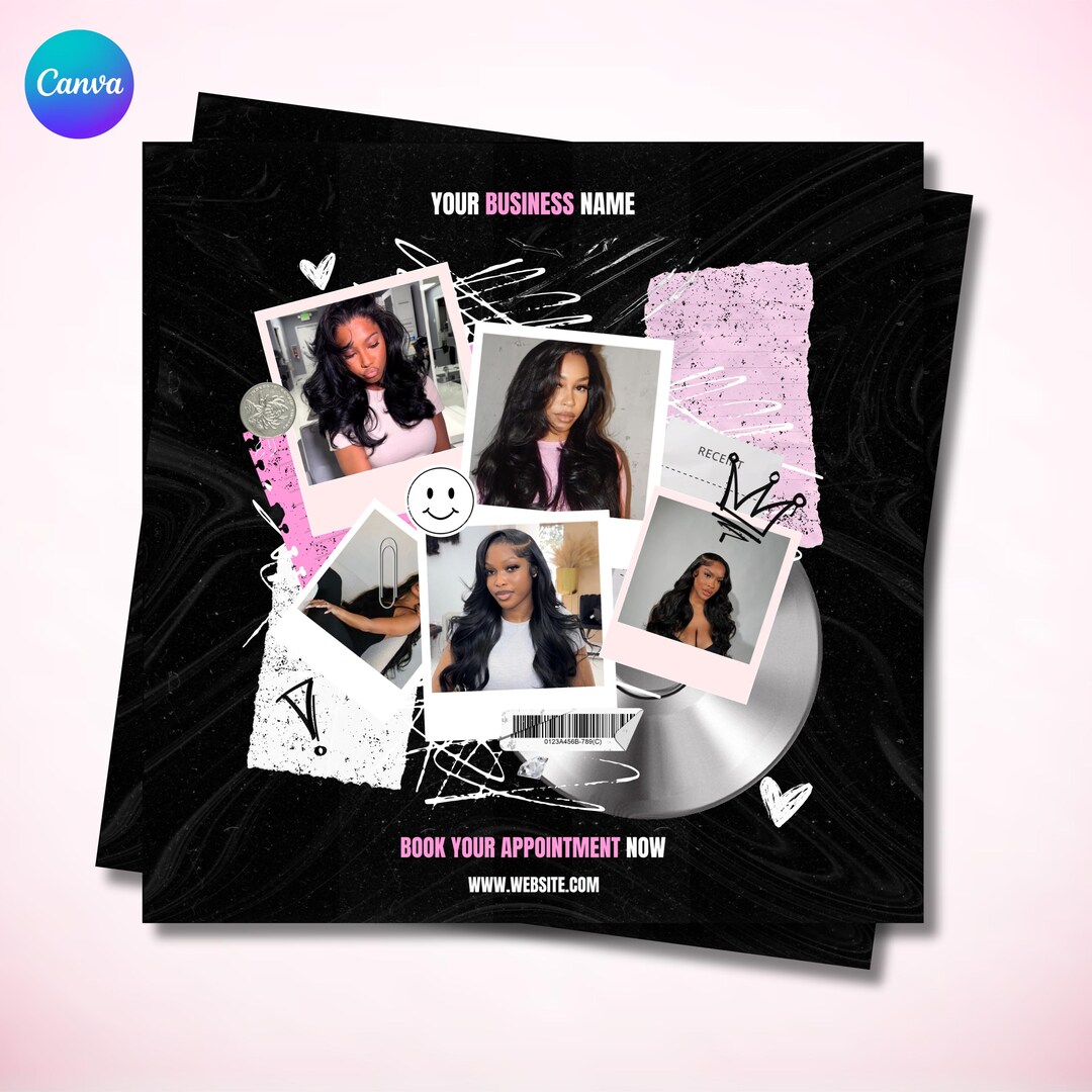 Beauty Flyer Template | Polaroid Collage, Editable Canva Design ...