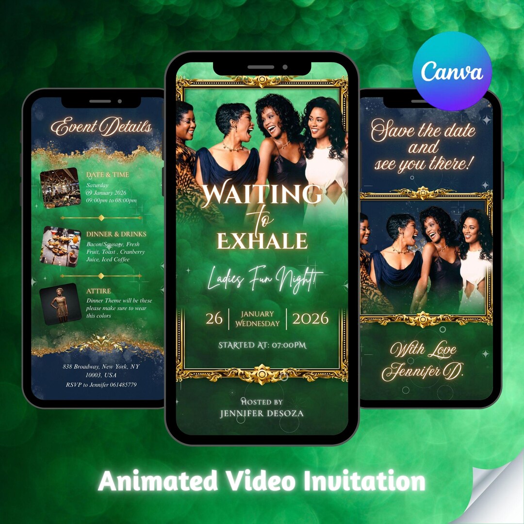 Waiting to Exhale Ladies Night Animated Video Invitation (canva ...