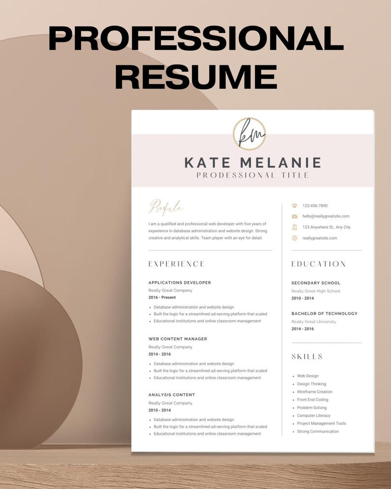 ATS Friendly Resume Template Word, Pages, Google Docs, ATS Resume, ATS ...