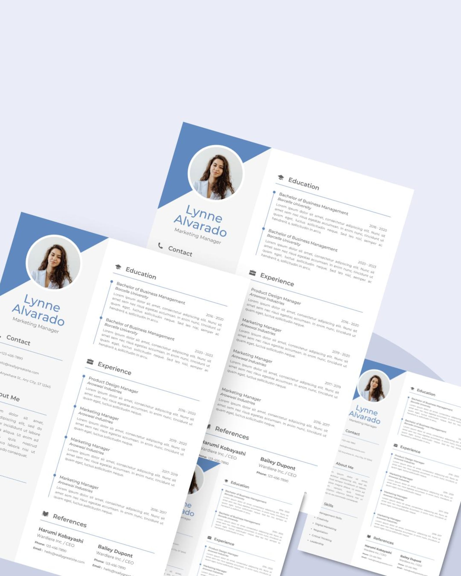 Resume Template With Photo, Professional Resume Template for Word ...
