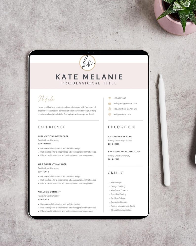 ATS Friendly Resume Template Word, Pages, Google Docs, ATS Resume, ATS ...