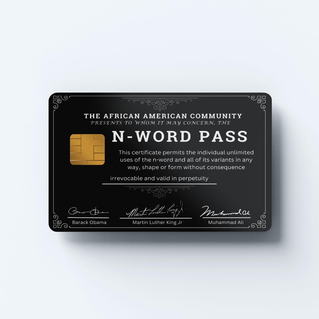 N-word Pass Custom Vinyl Credit Card Sticker Funny Debit Card Sticker ...