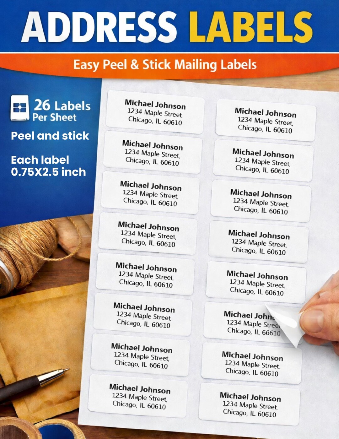 Personalized Return Address Labels Sheet | Wedding Address Labels ...