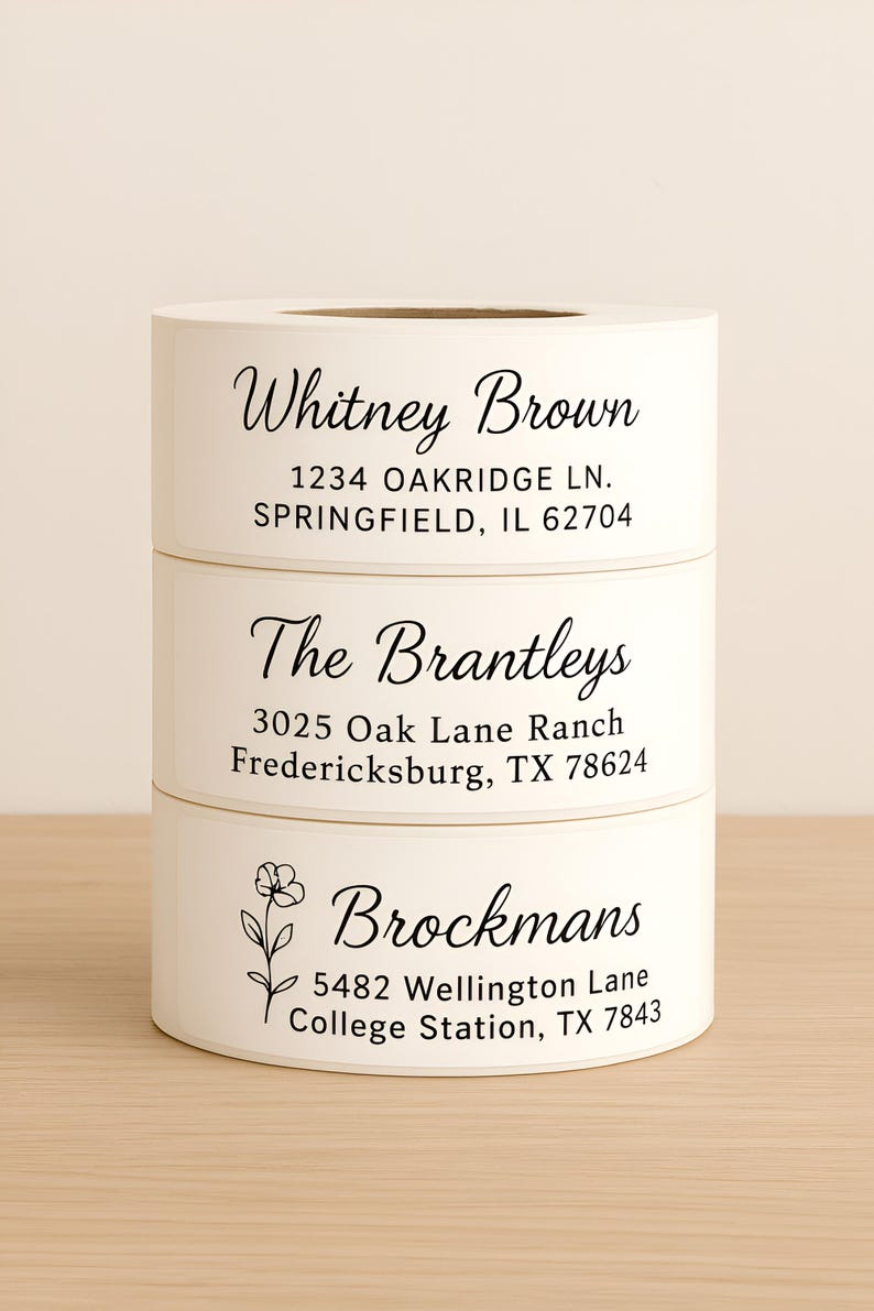 Return Address Label Roll – Personalized Mailing Address Stickers ...