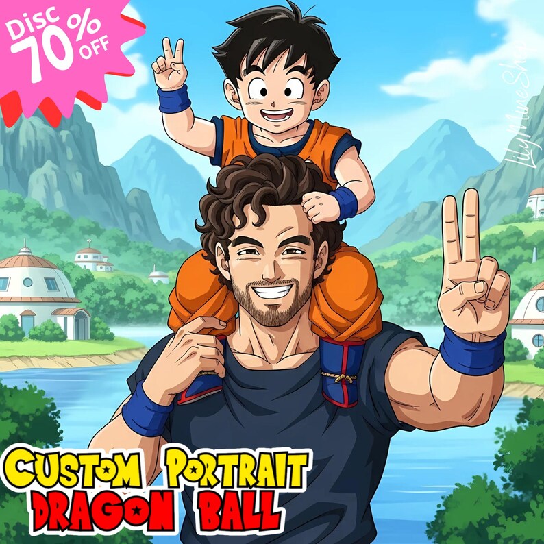 Custom Dragon Ball Portrait - Personalized Goku Style Illustration ...
