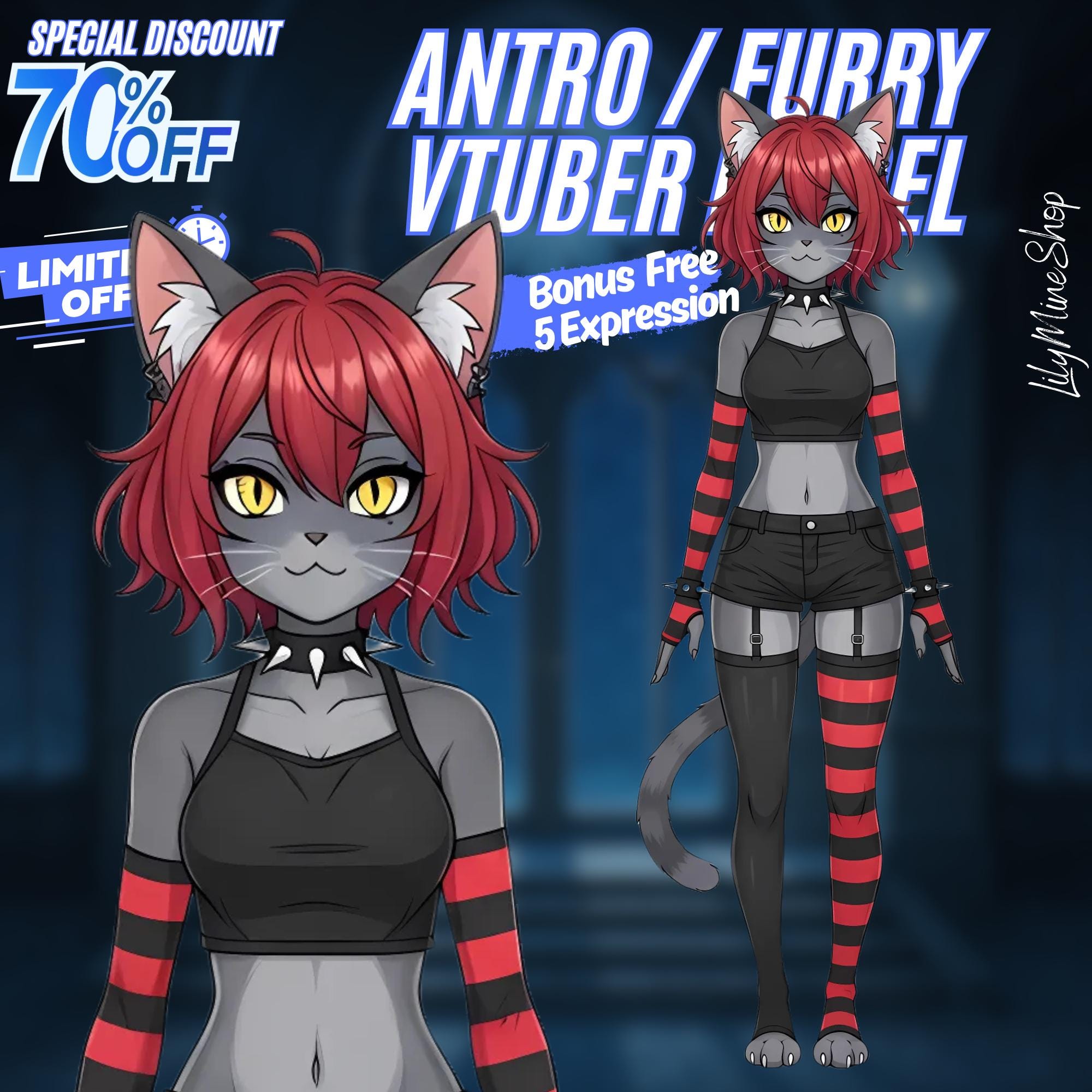Custom Furry Vtuber Live2d Model: Rigging & Animation - Etsy