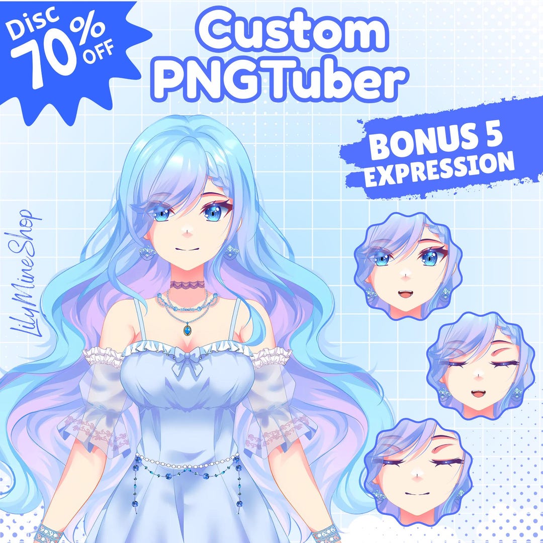 CUSTOM PNGTUBER | Pngtuber Commission | Cute Anime Pngtuber Avatar ...
