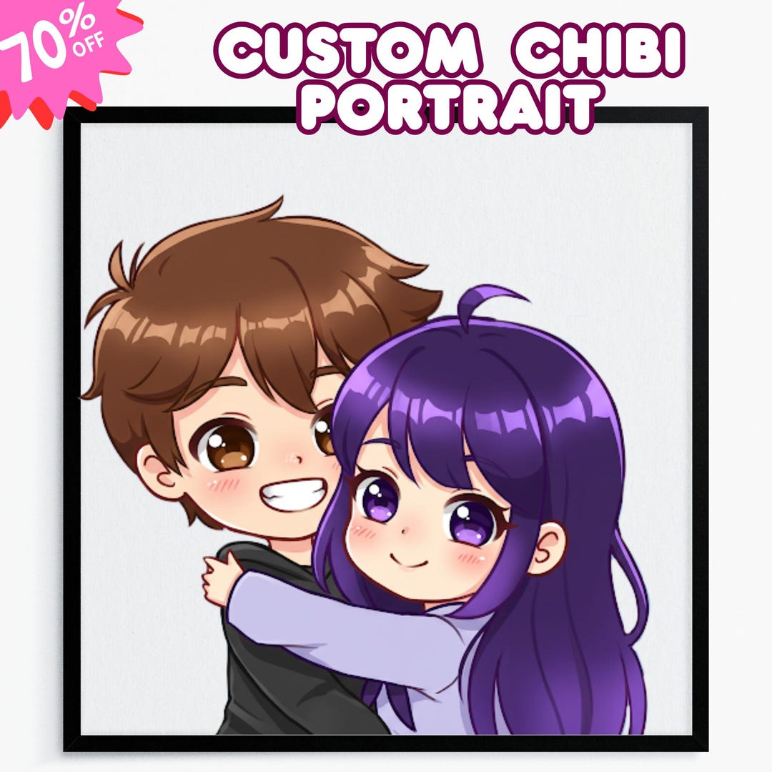 Custom Chibi Portrait, Chibi Portrait, Couple Portrait, Chibi Portrait ...