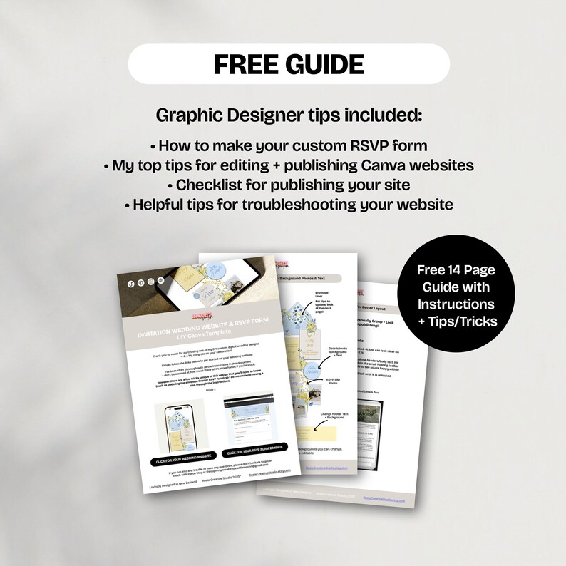 Blue & Yellow Wedding Website Template With RSVP: Editable Canva Design ...
