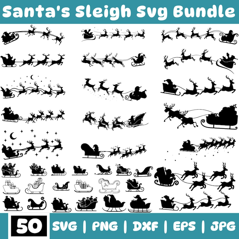 Santa in Sled Image - Etsy