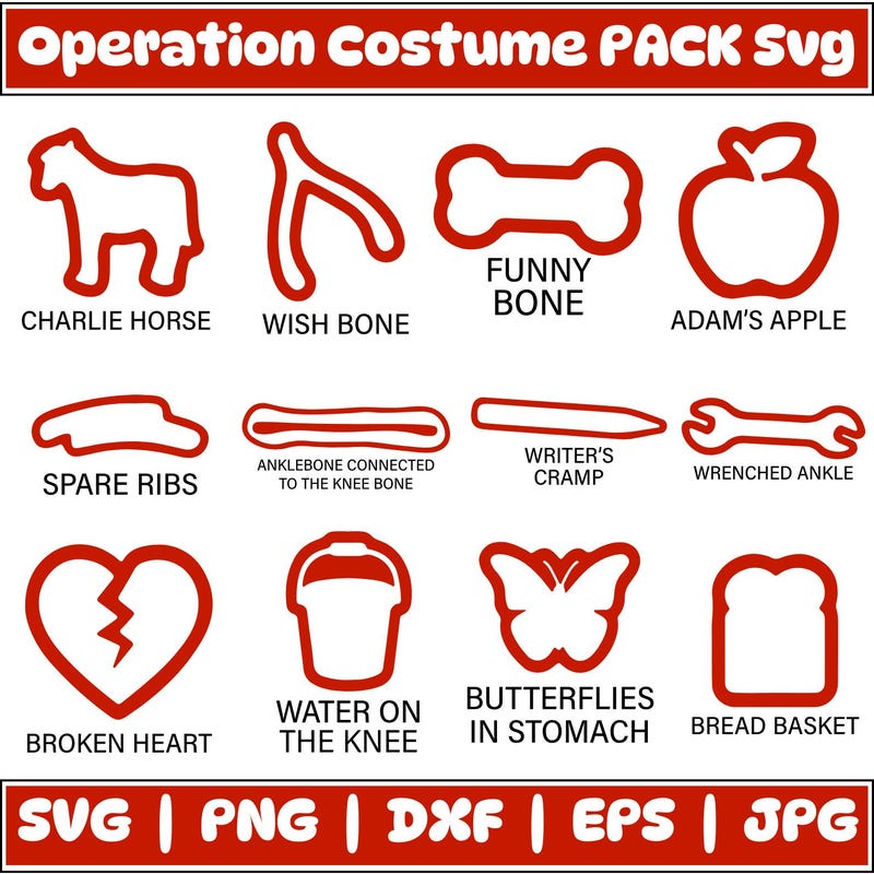 Printable Operation Game Pieces - Etsy