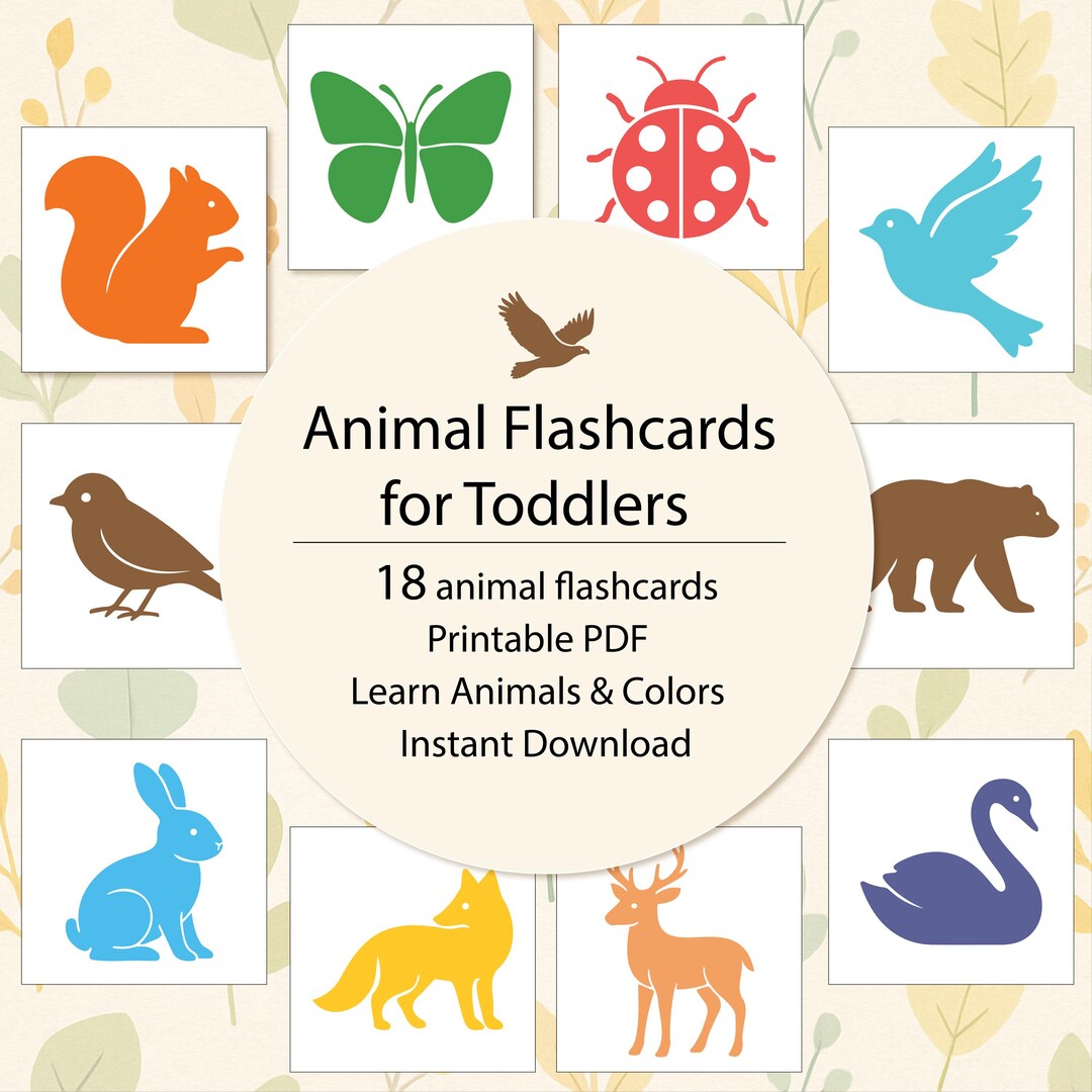 Printable Animal Flashcards for Toddlers – Learn Colors & Animals – PDF ...