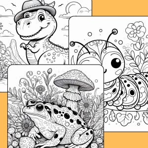 100 Printable Coloring Pages for Kids & Adults | Digital Download | Fun ...