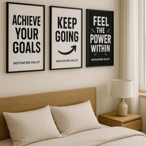 50 Motivational Posters – Printable Wall Art Bundle, Inspirational ...