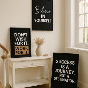 50 Motivational Posters – Printable Wall Art Bundle, Inspirational ...