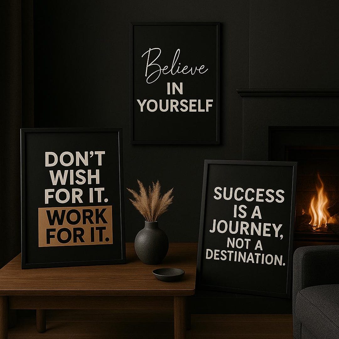 50 Motivational Posters – Printable Wall Art Bundle, Inspirational ...