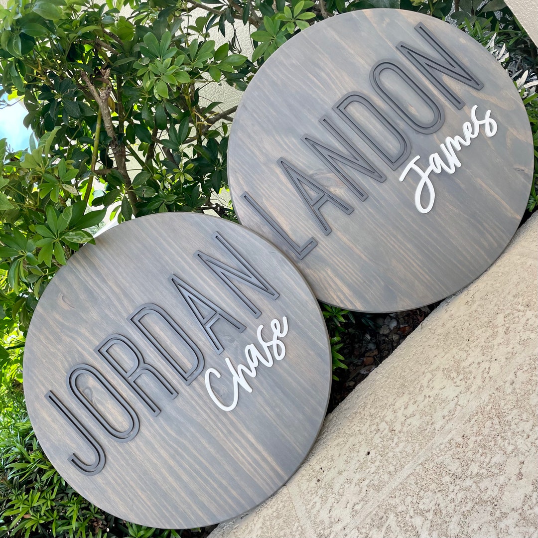 Wood Round Name Sign - Circle Sign - Etsy