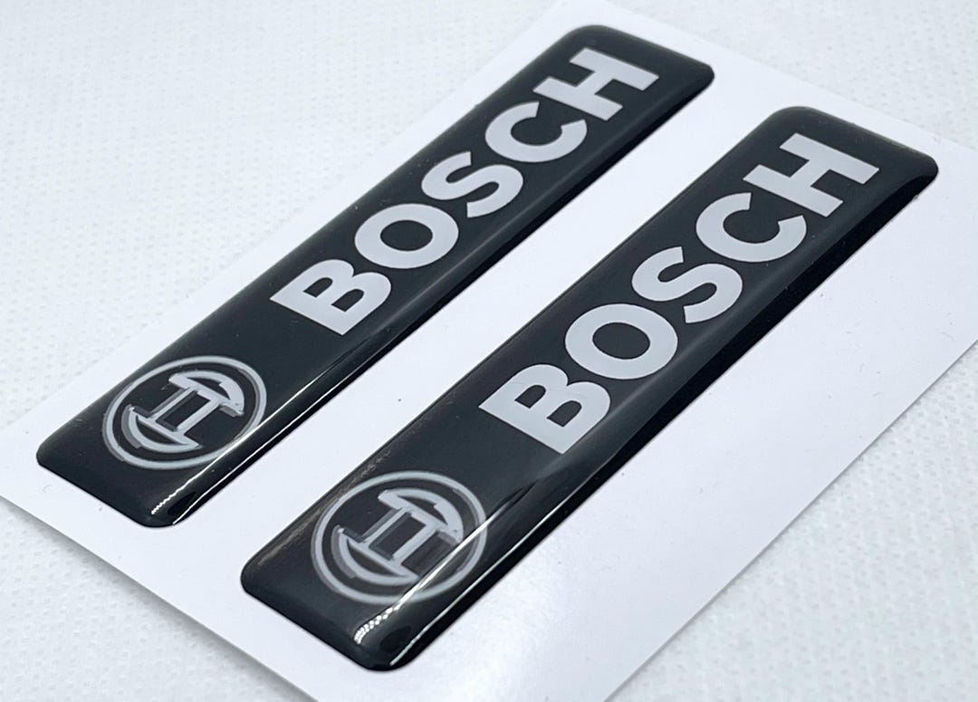 Bosch Logo 3D Domed Gel Stickers – Car Toolbox Emblem (40x10mm) White ...
