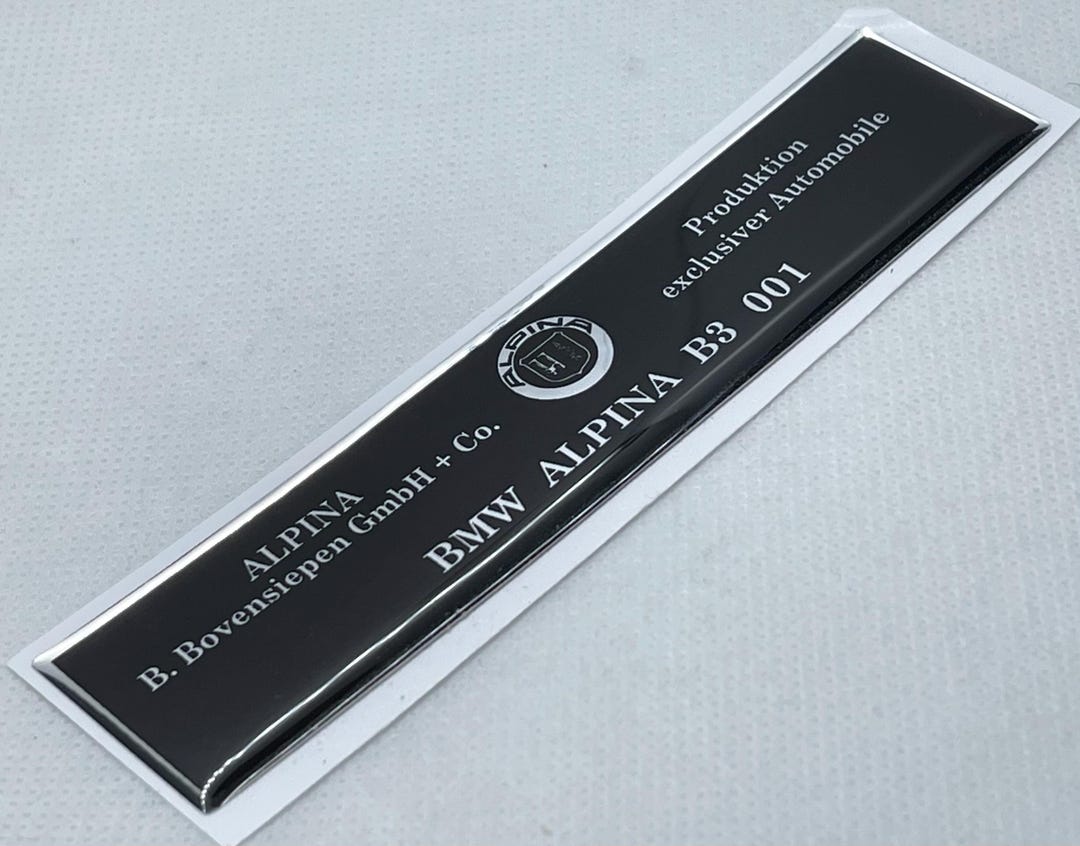 Alpina B3 001 3D Domed Gel Sticker: BMW Interior Decal (118x28mm ...