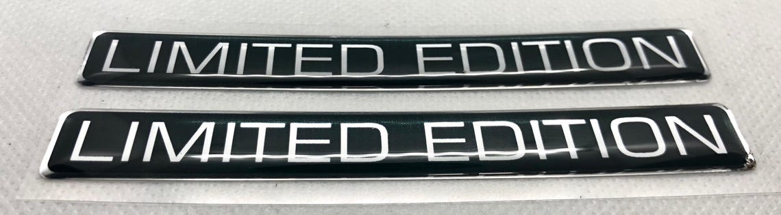 2 Pcs 3D Limited Edition Logo Domed Sticker Silver Black 106x14mm - Etsy