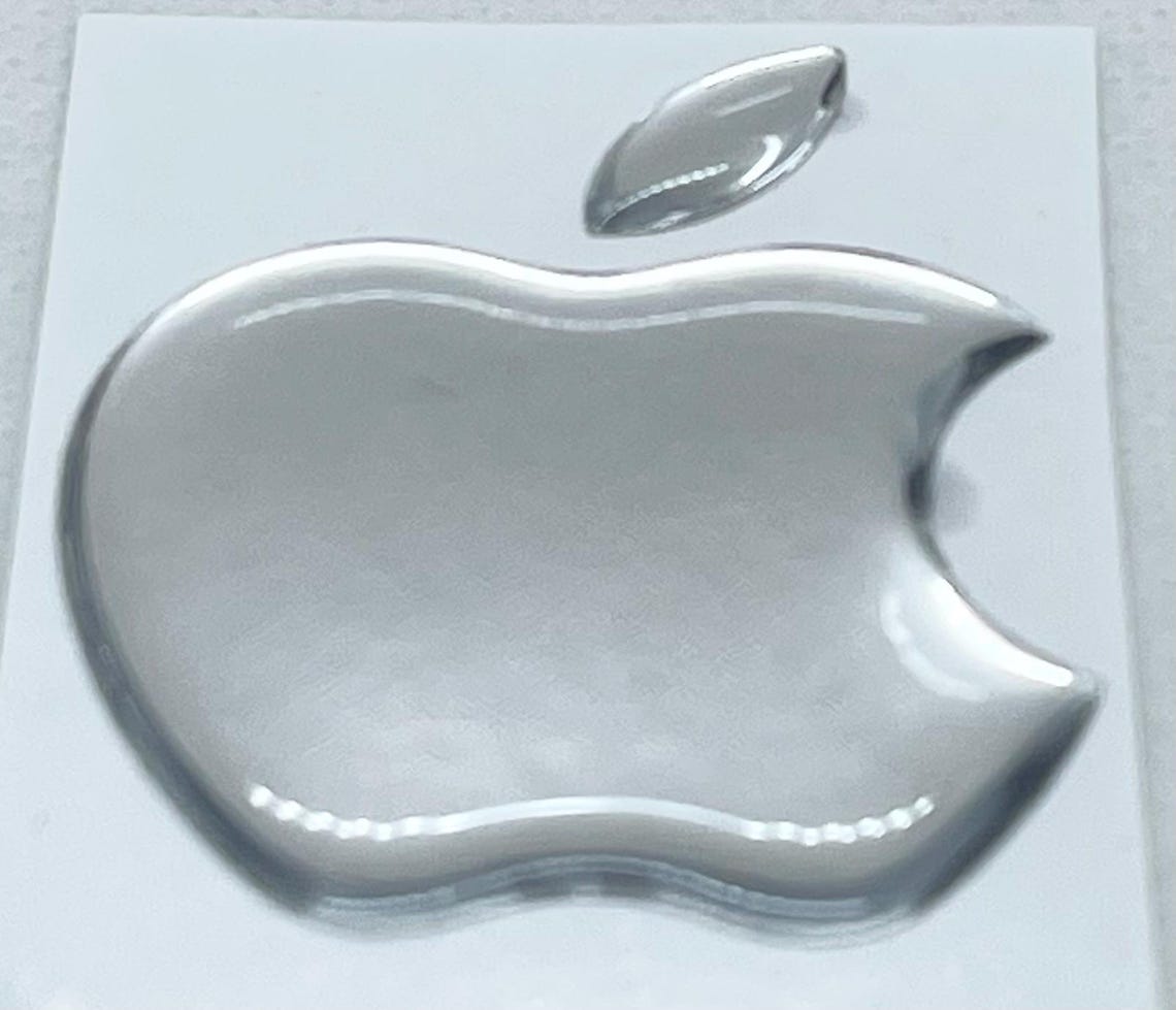 3D Domed Silver Apple Logo Sticker: Tech Decal for Macbook, iPad - Etsy