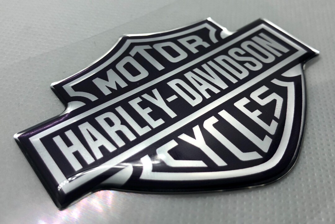 3D Domed American Motorcycle Logo Sticker: Chrome Black/orange Decal ...