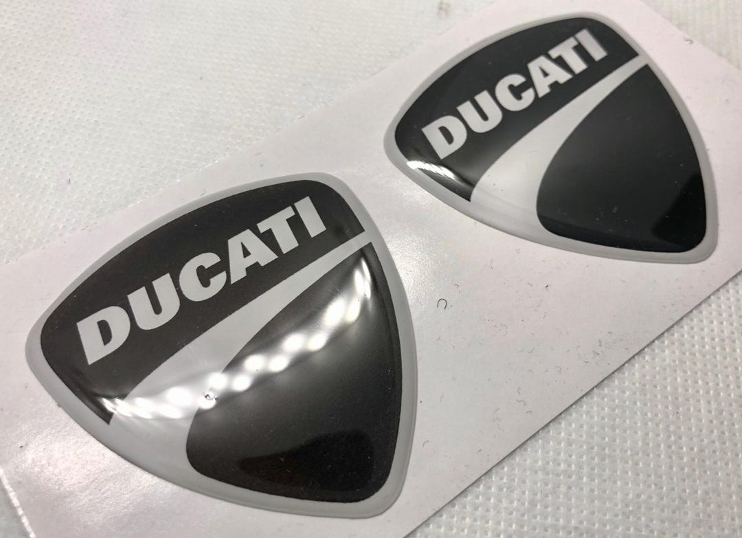 Ducati Logo 3D Domed Gel Decals: Motorcycle Emblems (2-pack, 48x50mm ...