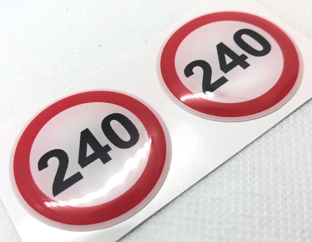 240 Speed Limit 3D Domed Gel Badges: Car Fender/bumper Decals (2-pack ...