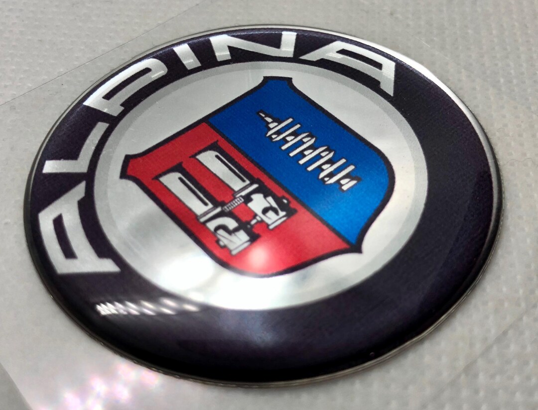3D Alpina Logo Round Domed Sticker Silver Background 40mm - Etsy UK
