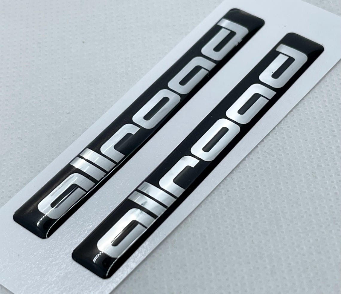 Audi Allroad 3D Domed Emblem Decals - Black & Silver (76x10mm) - Set of ...