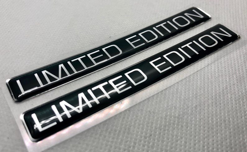 2 Pcs 3D Limited Edition Logo Domed Sticker Silver Black 106x14mm - Etsy