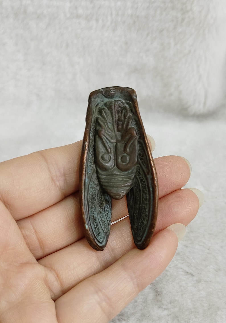 Vintage Bronze Handmade Cicada Statue - Etsy