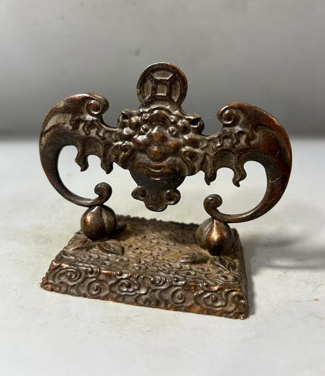 Vintage Bronze Carved Bat Statue, Feng Shui Statue - Etsy