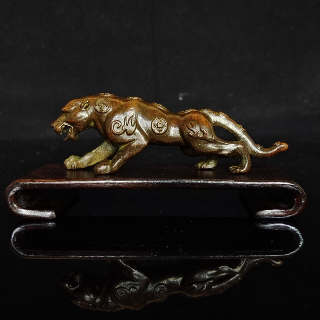 Vintage Bronze Carved Leopard Tea Pet Statue, Feng Shui Statue - Etsy