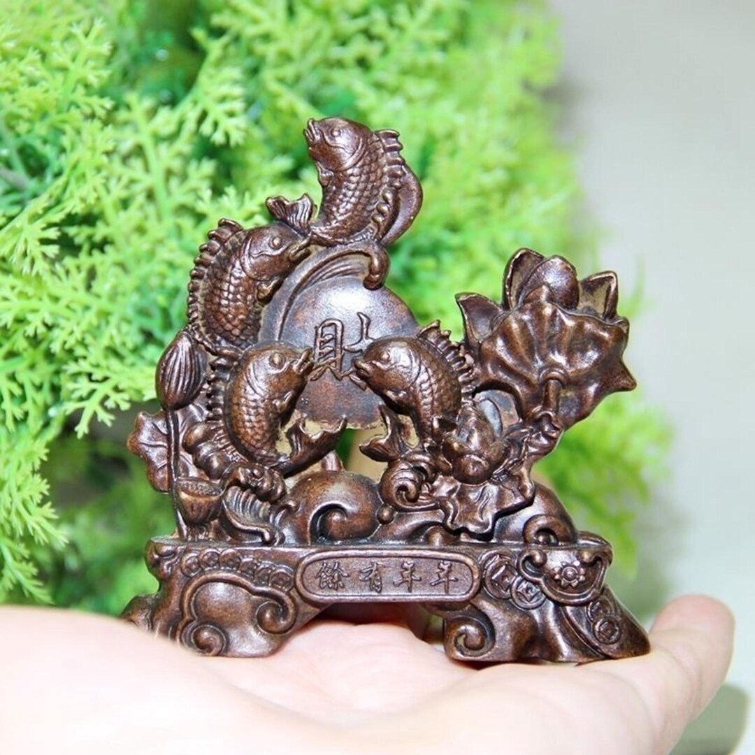 Bronze Carved Fish Tea Pet Statue: Traditional Feng Shui Decor - Etsy