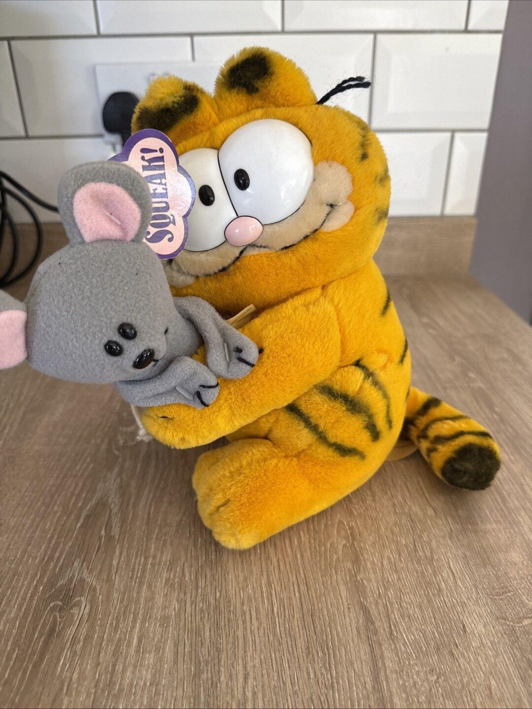 Dakin Garfield Cat Plush Toy Squeak Mouse 1981 Stuffed Animal New W/tag ...