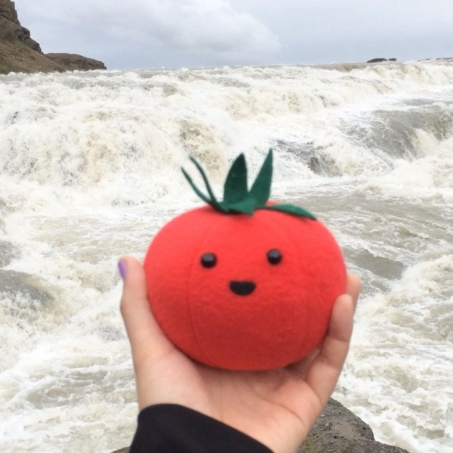 Tomato Fake Food Plush Vegetable Cute Polar Fleece Stuffed Toy Made in ...