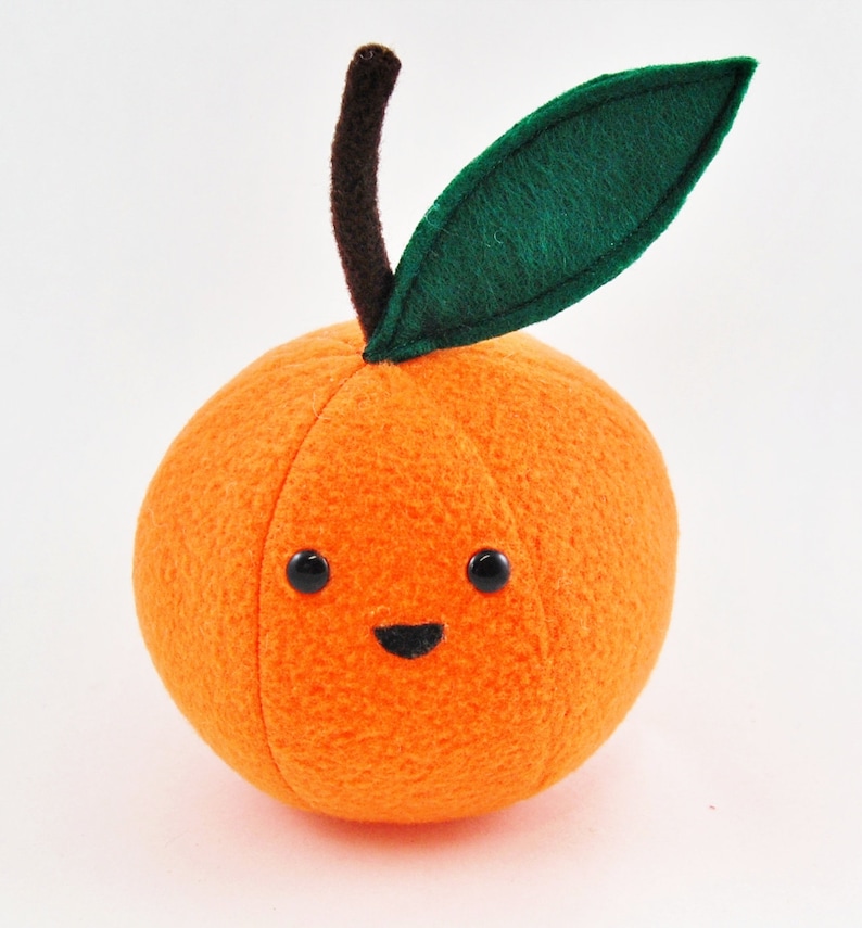 Tangerine Orange Cute Fake Food Plush Stuffed Toy Fruit Produce Polar ...