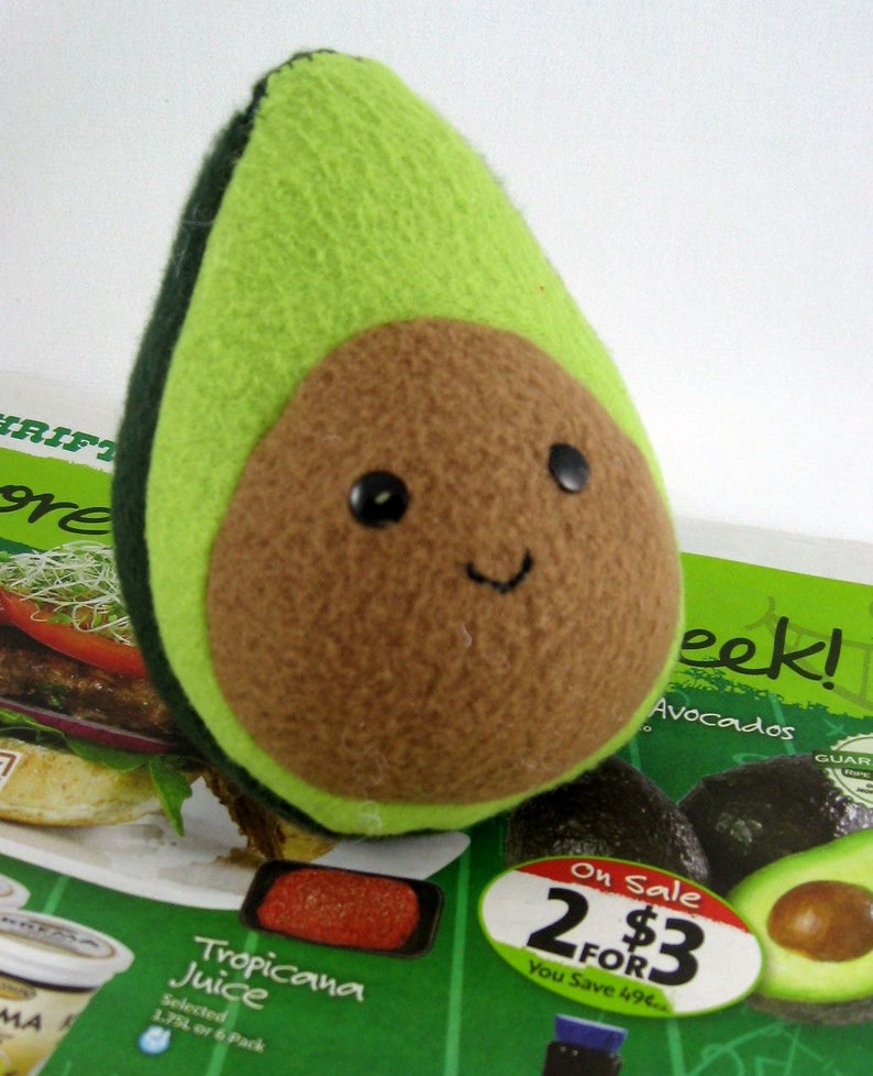 Plush Avocado Cute Kawaii Superfood Fake Food Made in Canada | Etsy