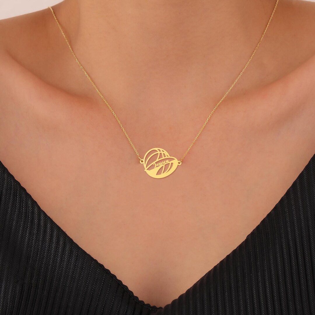 Personalized Basketball Necklace – Custom Sports Pendant With Engraved ...
