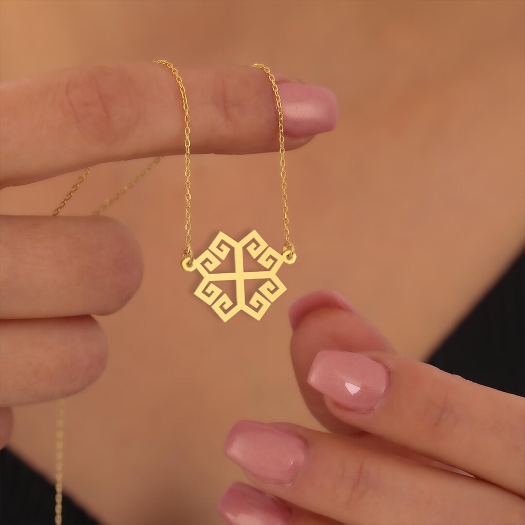 African Tribal Symbol Charm – Adinkra Inspired Necklace – Sacred ...