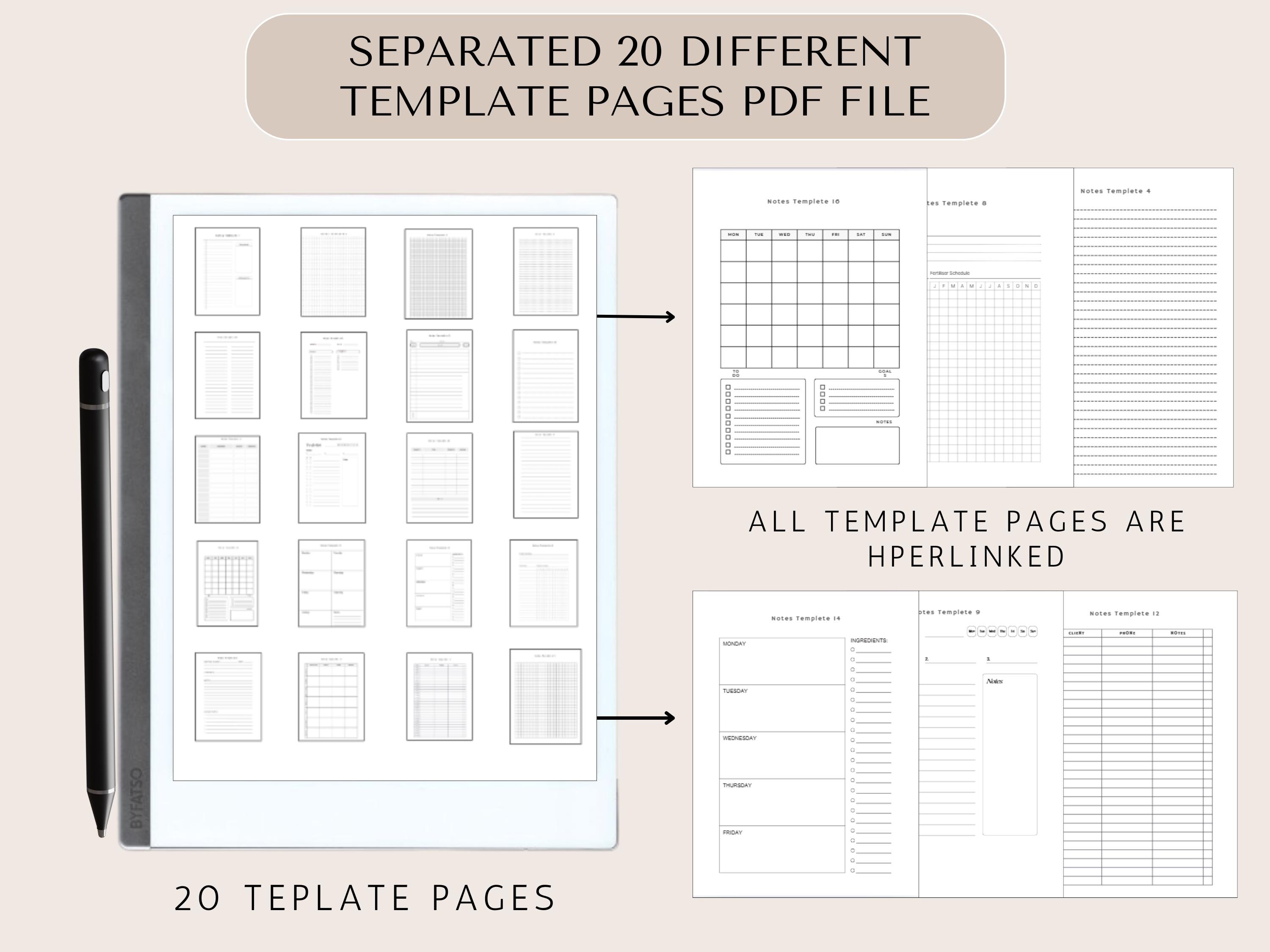 Digital Notebook, Remarkable Paper Pro, Goodnotes Notebook, Remarkable ...