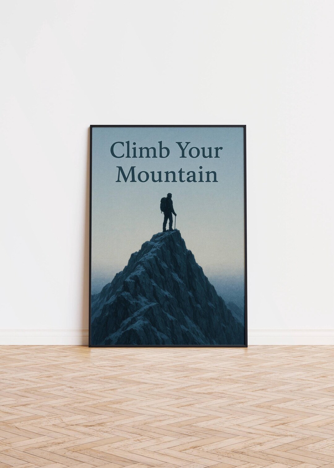 Mountain Poster Motivational Wall Art – Minimal Canvas Print for Growth ...