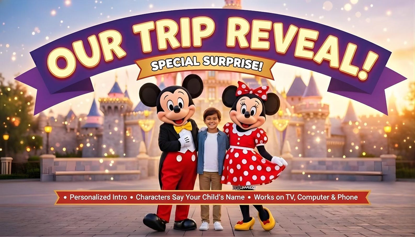 Personalized Surprise Trip Reveal Video, Custom Message From Mickey and ...