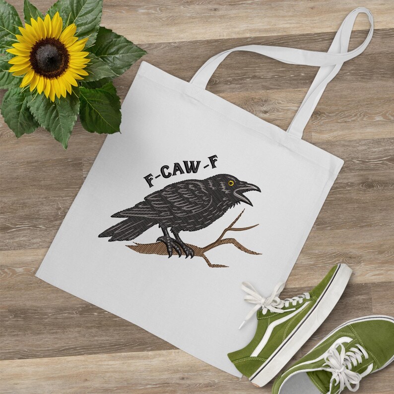 Embroidery F-caw-f Design, Black Crow Machine Embroidery File, Raven ...