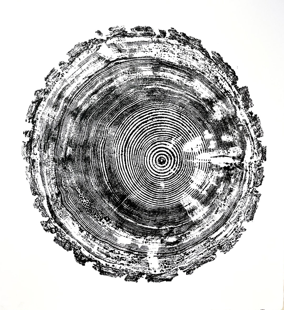 Tree Rings(black)-original Handmade Tree Ring Print - Etsy